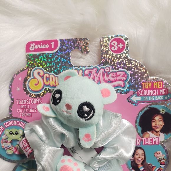 ScrunchMiez | Accessories | Scrunchmiez Ice Blue Cuzzy Bear Scrunchy ...